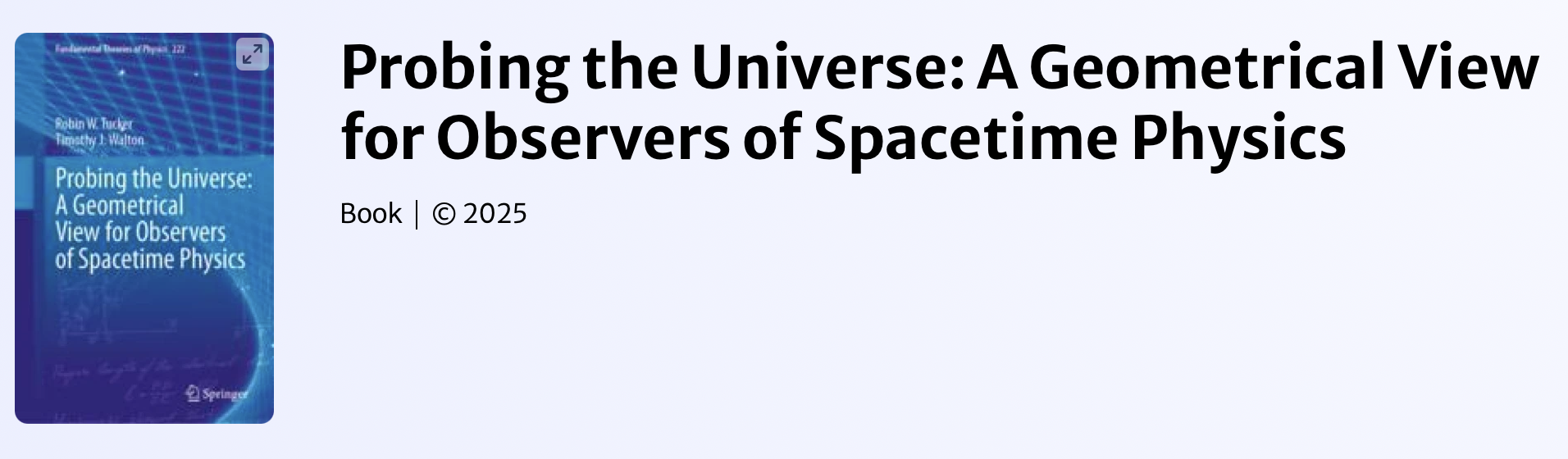 Book for Observers of Spacetime Physics by JHI’s Timothy Walton ...